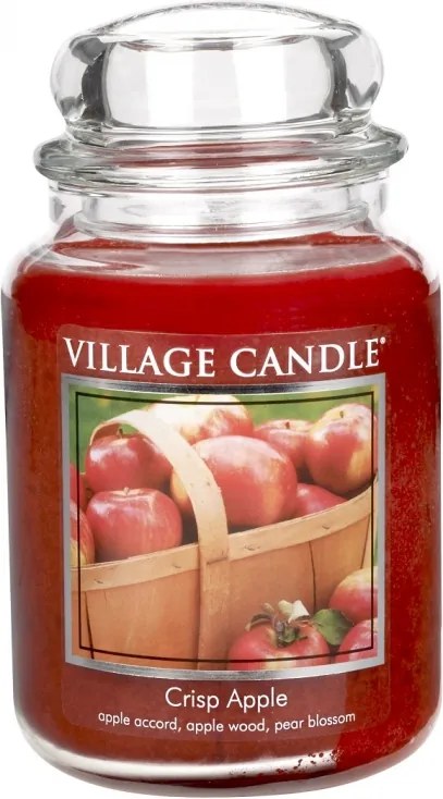 Village Candle Vonná svíčka ve skle, Svěží jablko - Crisp Apple, 26oz Premium