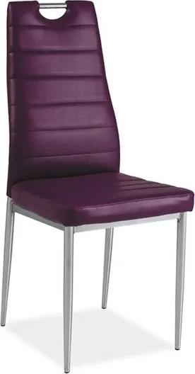 Casarredo Jídelní čalouněná židle H-260 fialová/chrom