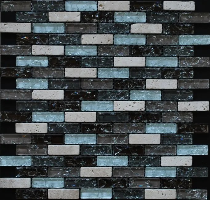 Maxwhite JSM-BL036 Mozaika skleněná kámen béžová hnědá 29,7x29,7cm sklo kamenná