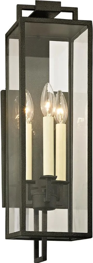HVLG B6382-CE Venkovní nástěnné svítidlo BECKHAM kov/sklo železo/čirá E14 3x40W - HUDSON VALLEY (Troy)