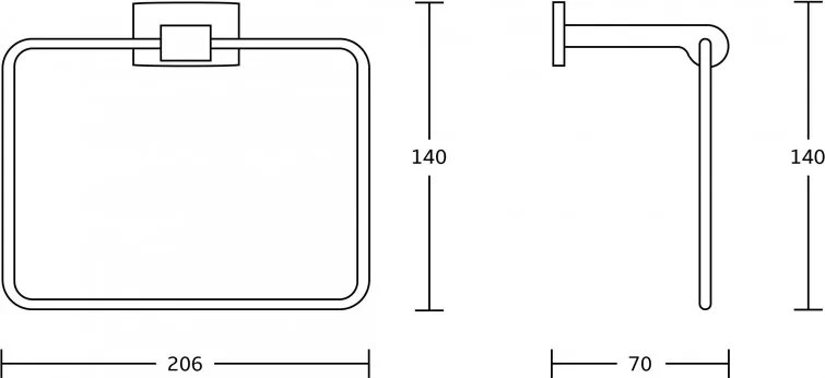 Mexen příslušenství, ZOJA držák na ručníky - Ring, zlatá, 7019132-50
