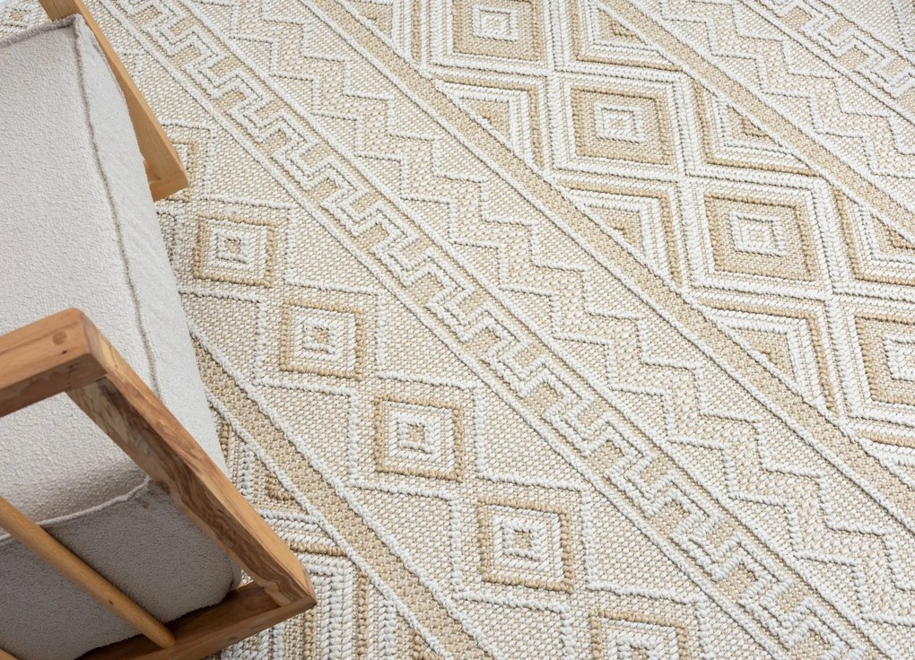 My Flair, Kusový koberec Patio beige – na ven i na doma, 240x320, béžová, chodba / předsíň