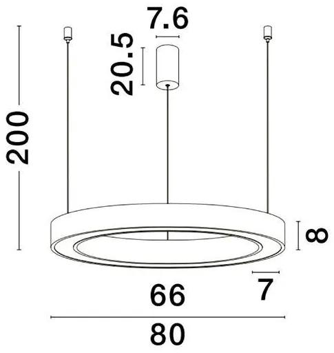Nova Luce Závěsné LED svítidlo MORBIDO, ø 80cm, 60W, 2700K-4000K vč.dálkového ovládání stmívatelné Tuya Barva: Zlatá