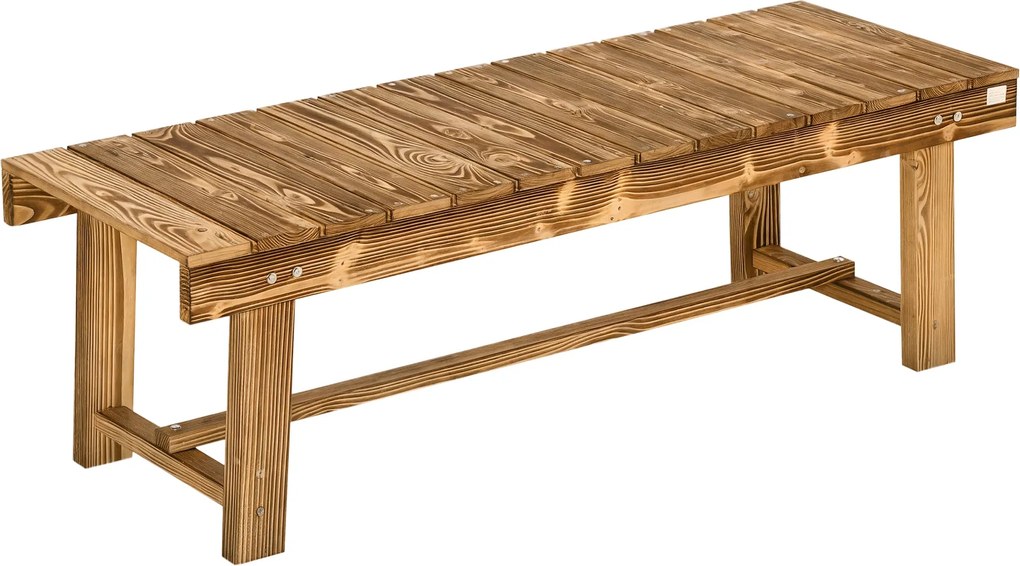 Outsunny Zahradní Lavice, Dvousedadlová Dřevěná Lavice, Zahradní Nábytek, Rustikální Lavice, Masivní Dřevo, Tmavě Hnědá, 110 x 38 x 35 cm | Aosom