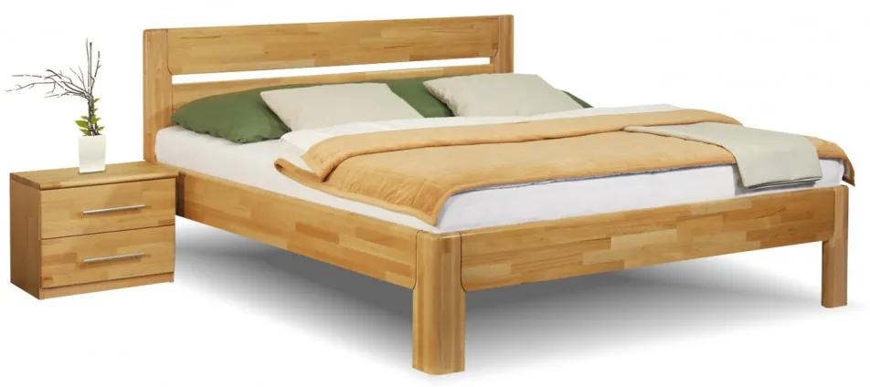 Zvýšená postel ANETA senior, jádrový masiv buk VYKONA, 160x200 cm
