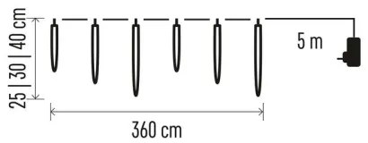 LED vánoční girlanda EMOS DCPC06 6x rampouch 2m 230V studená bílá