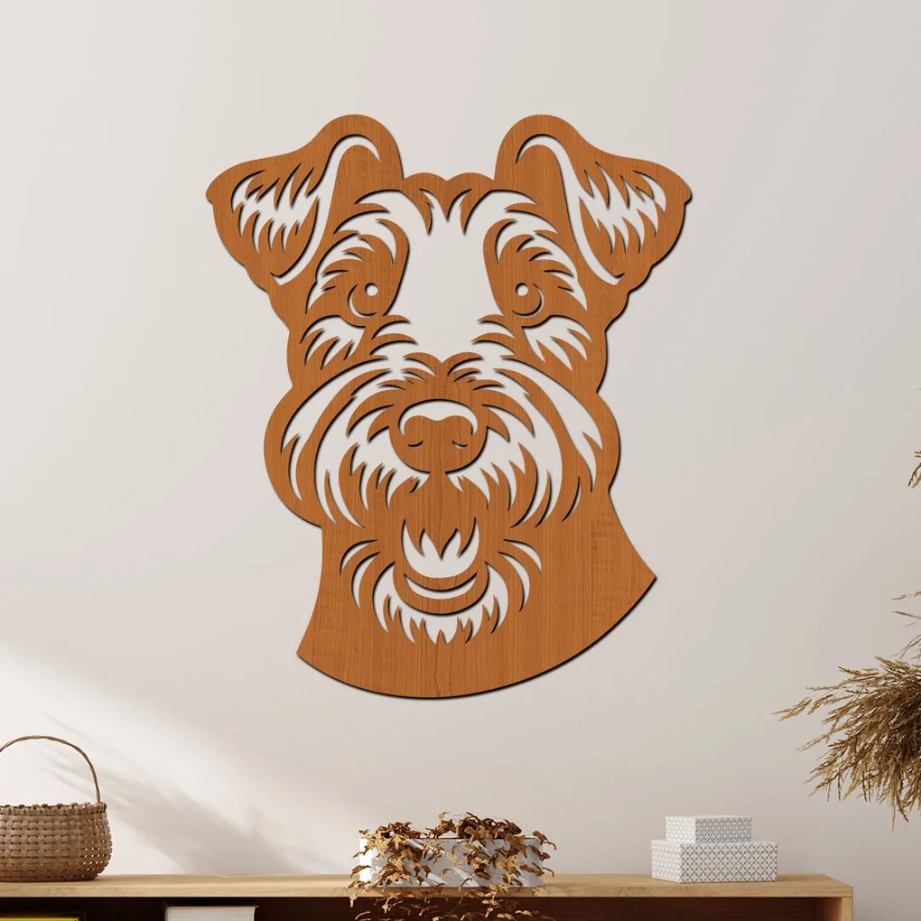 dřevo života Dřevěná dekorace psa Welsh Terrier Zvolte rozměr (cm): 33x40, Zvolte barvu dekoru: Černá