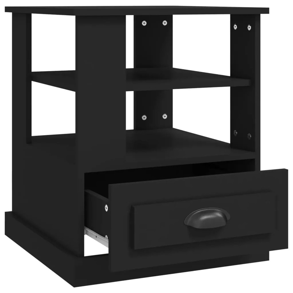 Odkládací stolek černý 50 x 50 x 60 cm kompozitní dřevo - Default Title