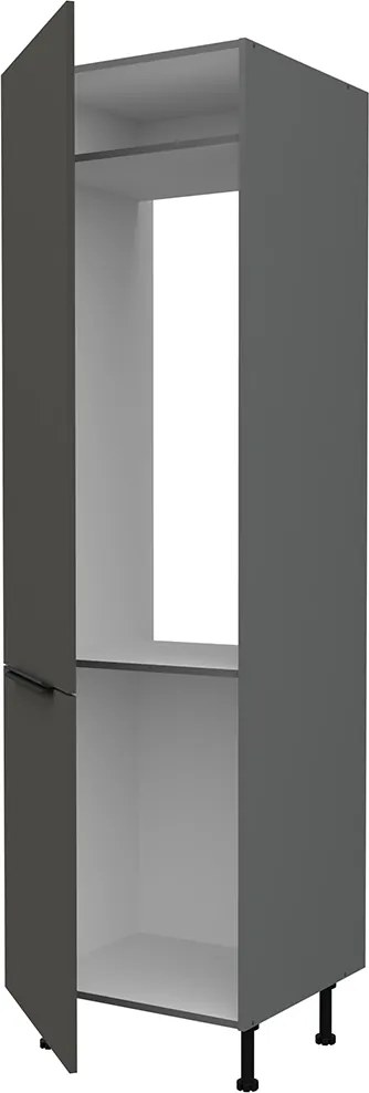 ARIA pi | vysoká skříňka 60 LO-215 2F na vestavnou lednici | 60 cm | ANTI FINGERPRINT povrch | antracit/šedá grafit