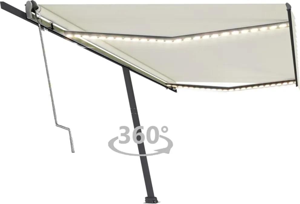 vidaXL Automatická markýza LED a senzor větru 500 x 300 cm [3069794] Barva: Modro-bílá