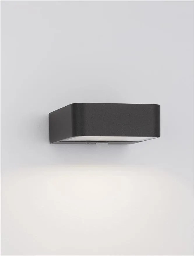 NV 9492520 Venkovní nástěnné svítidlo TREDO antracitový hliník a čiré sklo LED 2W 3000K 3.7V 106st. IP65 vypínač na těle / solární / pohybové čidlo - NOVA LUCE