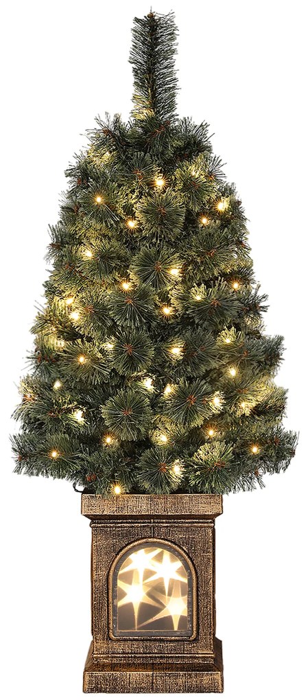HOMCOM Umělý vánoční stromek s LED světýlky 90 cm s dálkovým ovládáním