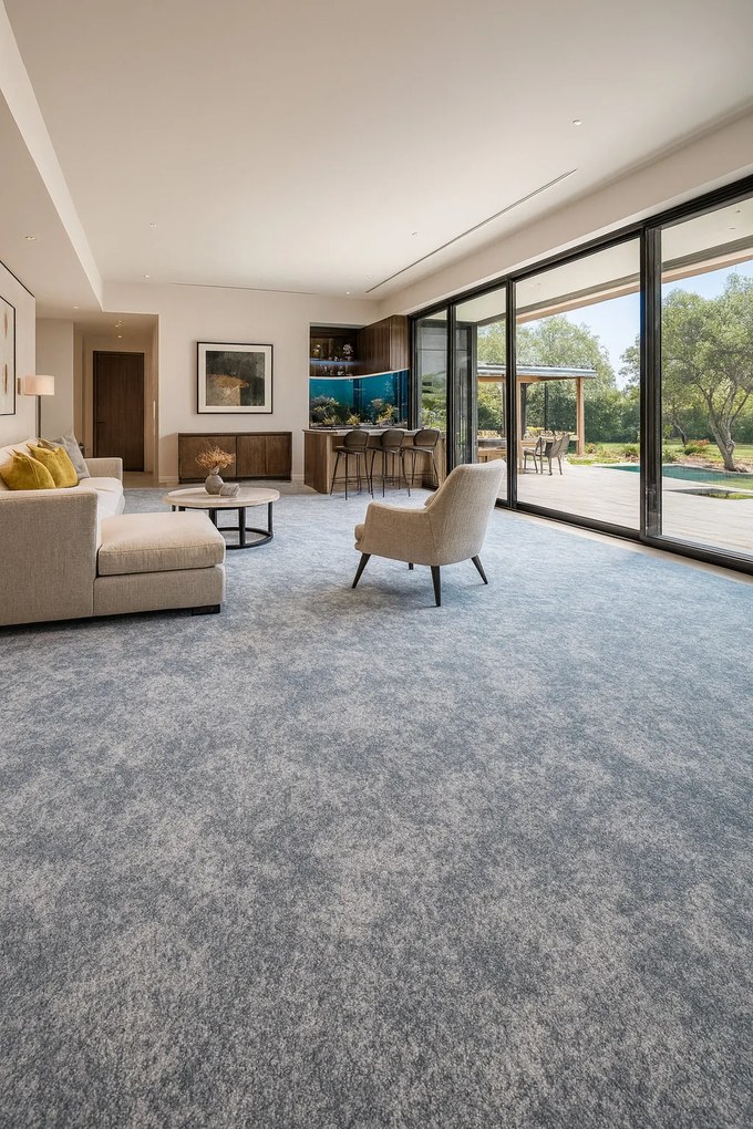 Condor Carpets, Metrážový koberec Serena 6672, na míru, šíře 5m, modrá, filc, dětský pokoj