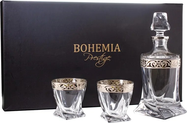BOHEMIA QUADRO BAROKO PLATINUM WHISKY SADA 1+6 KS
