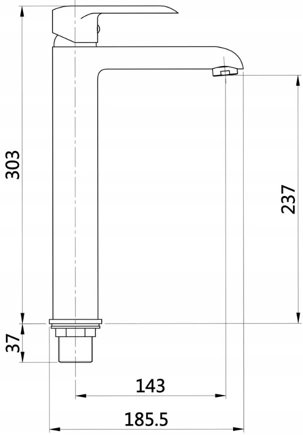 Invena Siros, vysoká umyvadlová baterie, chromová, BU-90-W01-A