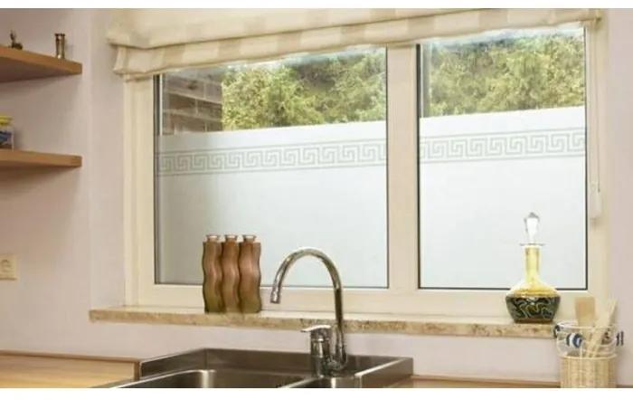 PATIFIX 11-2505 Samolepící fólie na sklo STAROVĚKÉ ŘECKÉ MEANDRY | Samolepící tapeta na sklo STAROVĚKÉ ŘECKÉ MEANDRY - okenní fólie šíře 45 cm
