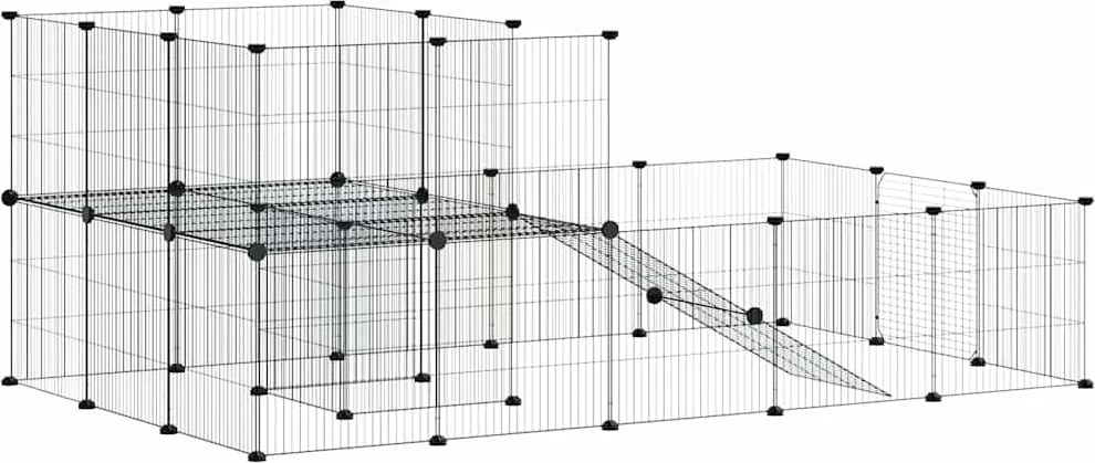36panelová ohrádka pro zvířata s dvířky černá 175 x 105 x 70 cm ocel 3114062