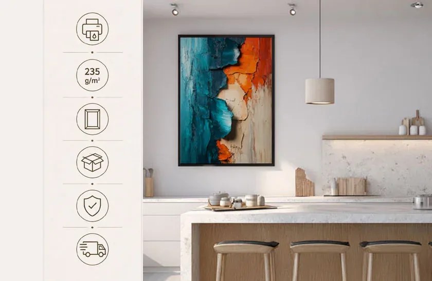 Barevný střet - obraz - Moderní abstrakce plná kontrastů 39 - 70 x 100 cm - 1 149 Kč