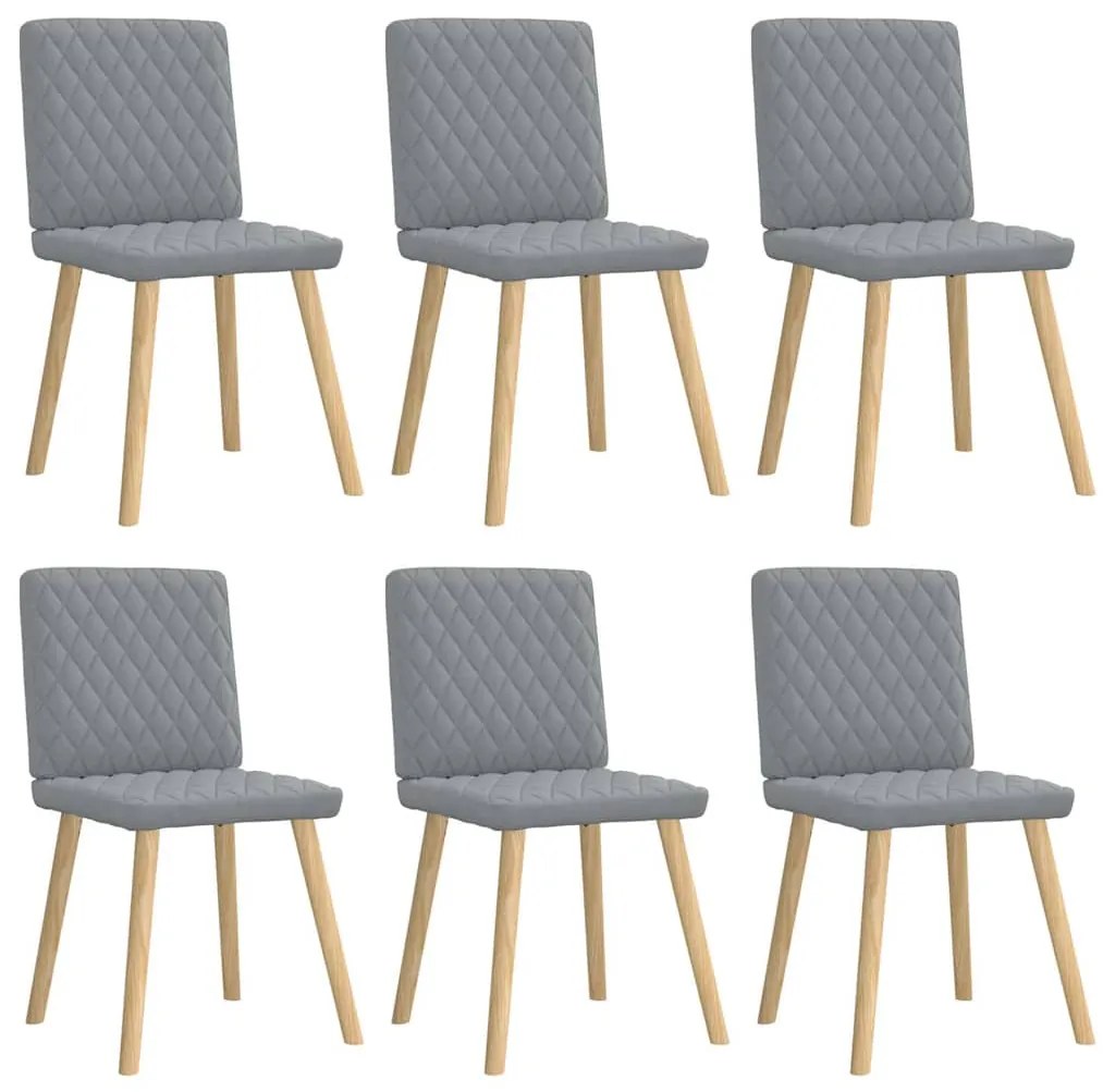 Jídelní židle 6 ks světle šedé textil 3315491