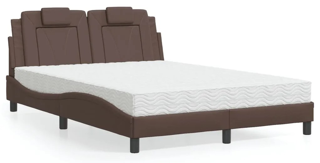 Postel Viana s matrací hnědá 120 x 200 cm umělá kůže 3208784
