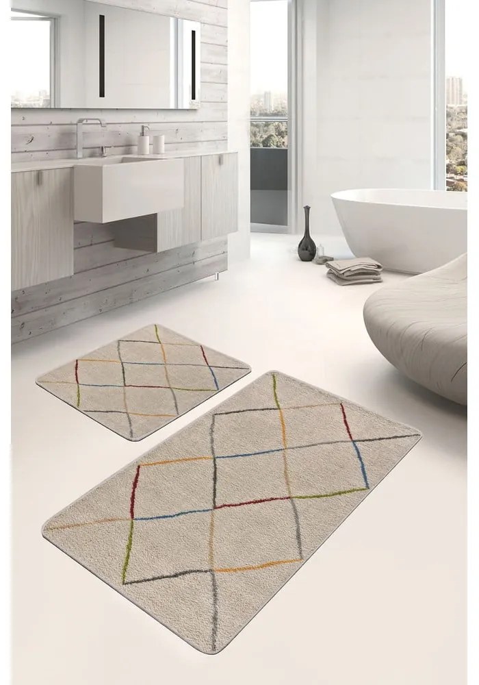 Béžové koupelnové předložky v sadě 2 ks 60x100 cm – Mila Home