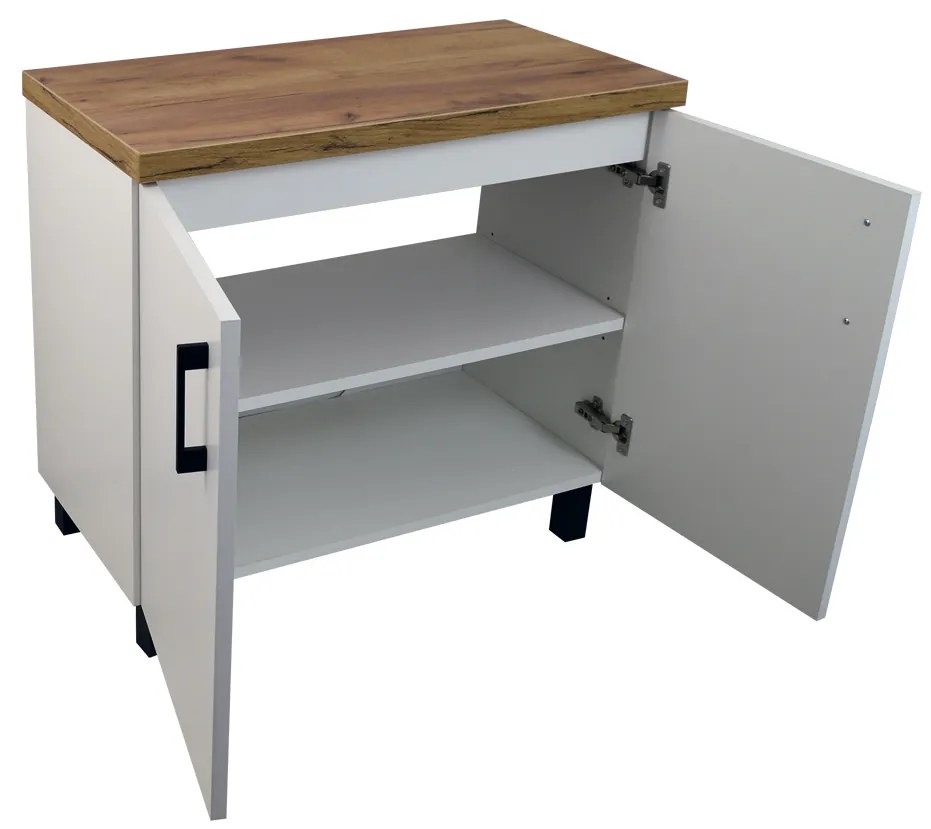 Comodo Koupelnová skříňka pod deskové umyvadlo ROSO W 80-HD - bílá/zlatý dub