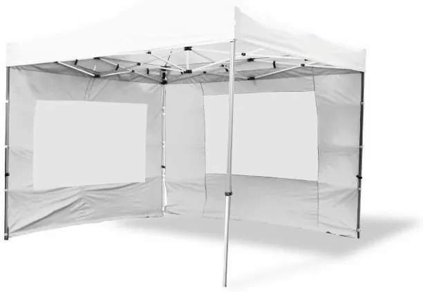 Zahradní párty stan nůžkový 3x3 m, bílý Garth + 4 boční stěny