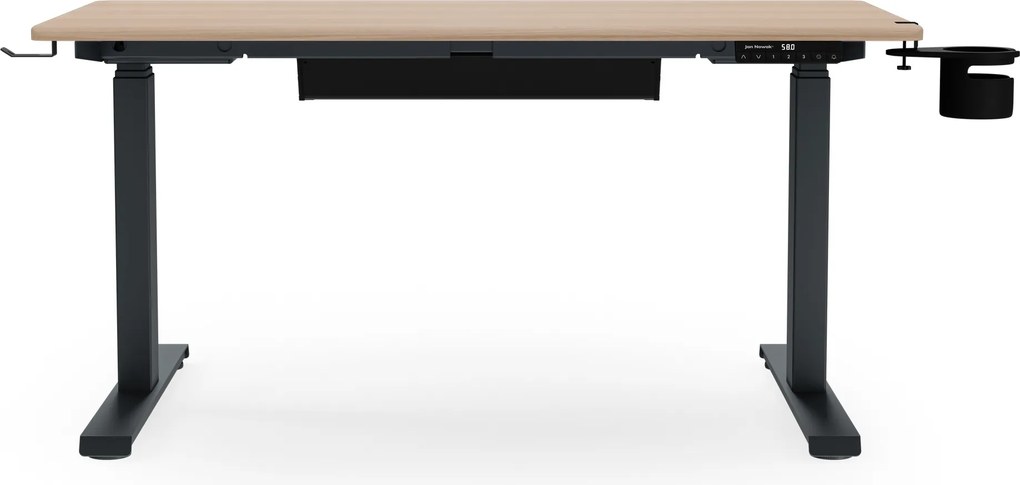 Elektrický stůl s regulací výšky ergonomický antracitový/dub sonoma,1200x600 mm: ARIA