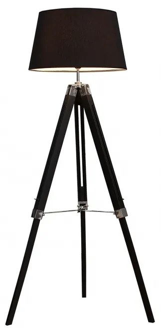 Inviro Stojací lampa TRITON II 99-143 cm, černá/masiv