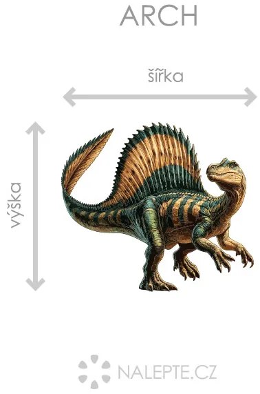 Spinosaurus textilní přelepitelná samolepka na zeď arch 75 x 66 cm