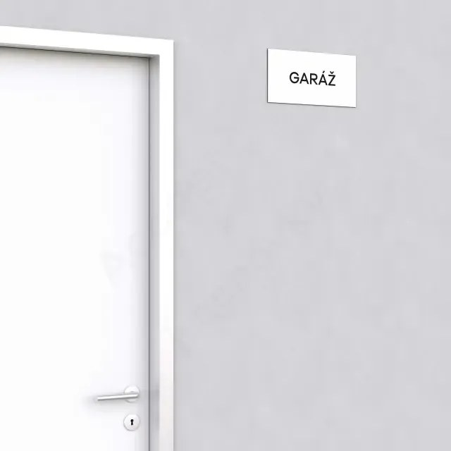 ACCEPT Označení podlaží "GARÁŽ" - stříbrná tabulka - černý popis