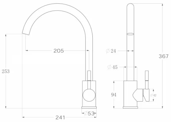 ALVEUS ES3508AE - Dřezová baterie VIOLA 36,7 cm kartáčovaná nerez