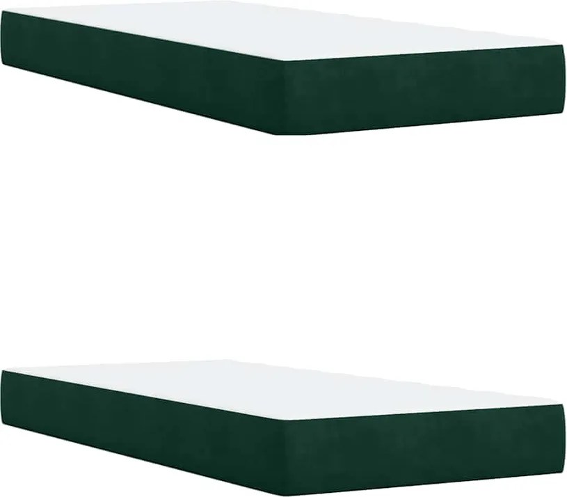 Box spring postel s matrací tmavě zelená 200x200 cm samet 3285308