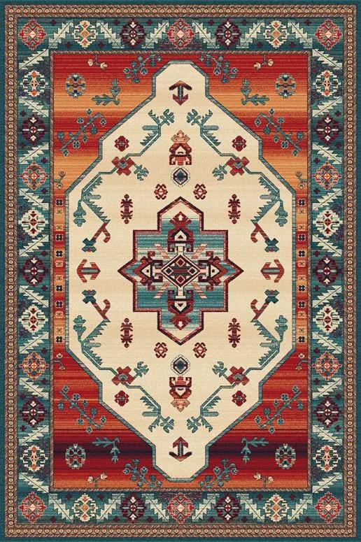 Agnella klasický vlněný koberec Isfahan Tereus Szmaragd vícebarevný Rozměr: 240x340 cm