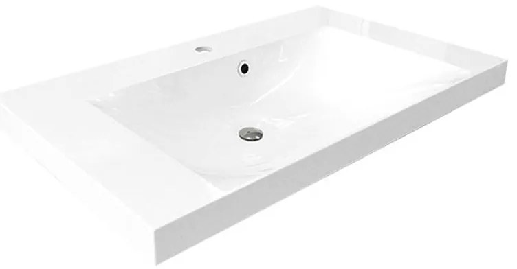 Mereo Mereo, Mailo, koupelnová skříňka s umyvadlem z litého mramoru 101 cm, černé madlo, CN522MB