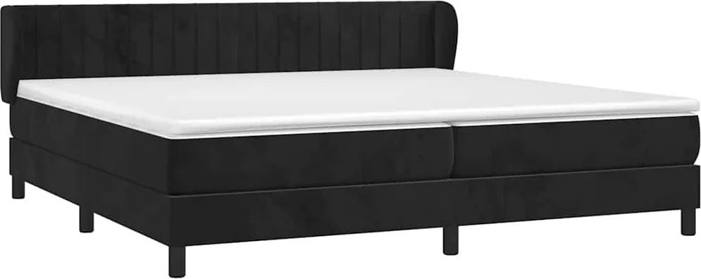 Box spring postel s matrací černá 200x200 cm samet 3131101