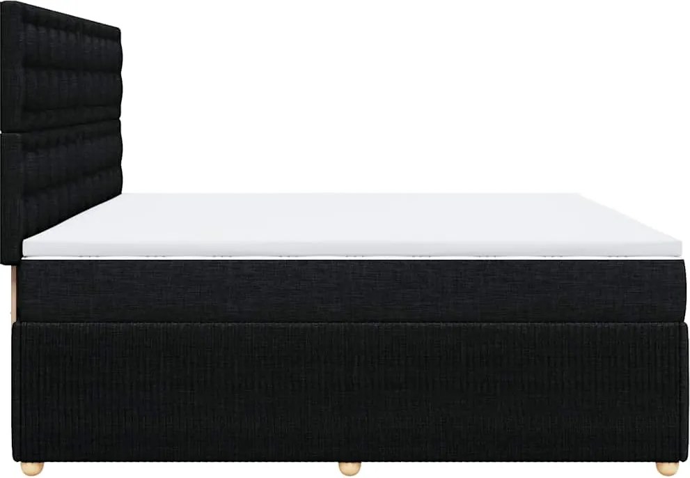 Box spring postel s matrací černá 200x200 cm textil 3292179