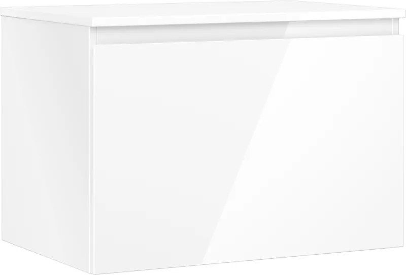 Mexen Orio, koupelnová skříňka 70 cm s horní částí, 1 zásuvka, bílá lesklá, 91A10-07047-1-BFC00