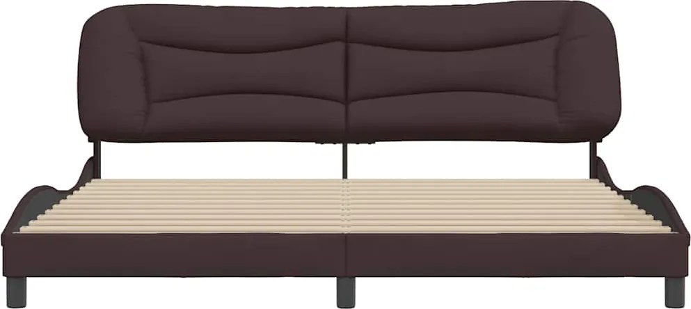 Rám postele bez matrace Hvar tmavě hnědý 200 x 200 cm textil 3207796