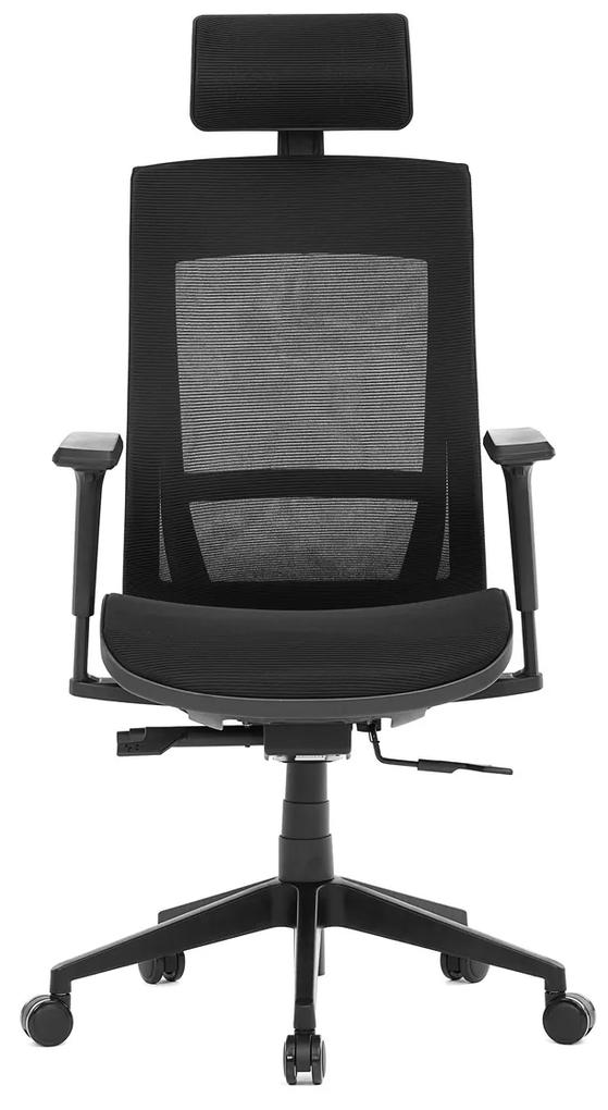 Autronic Kancelářská židle, černá látka, plastový kříž, výškově stavitelné  područky, kolečka pro tvrdé podlahy