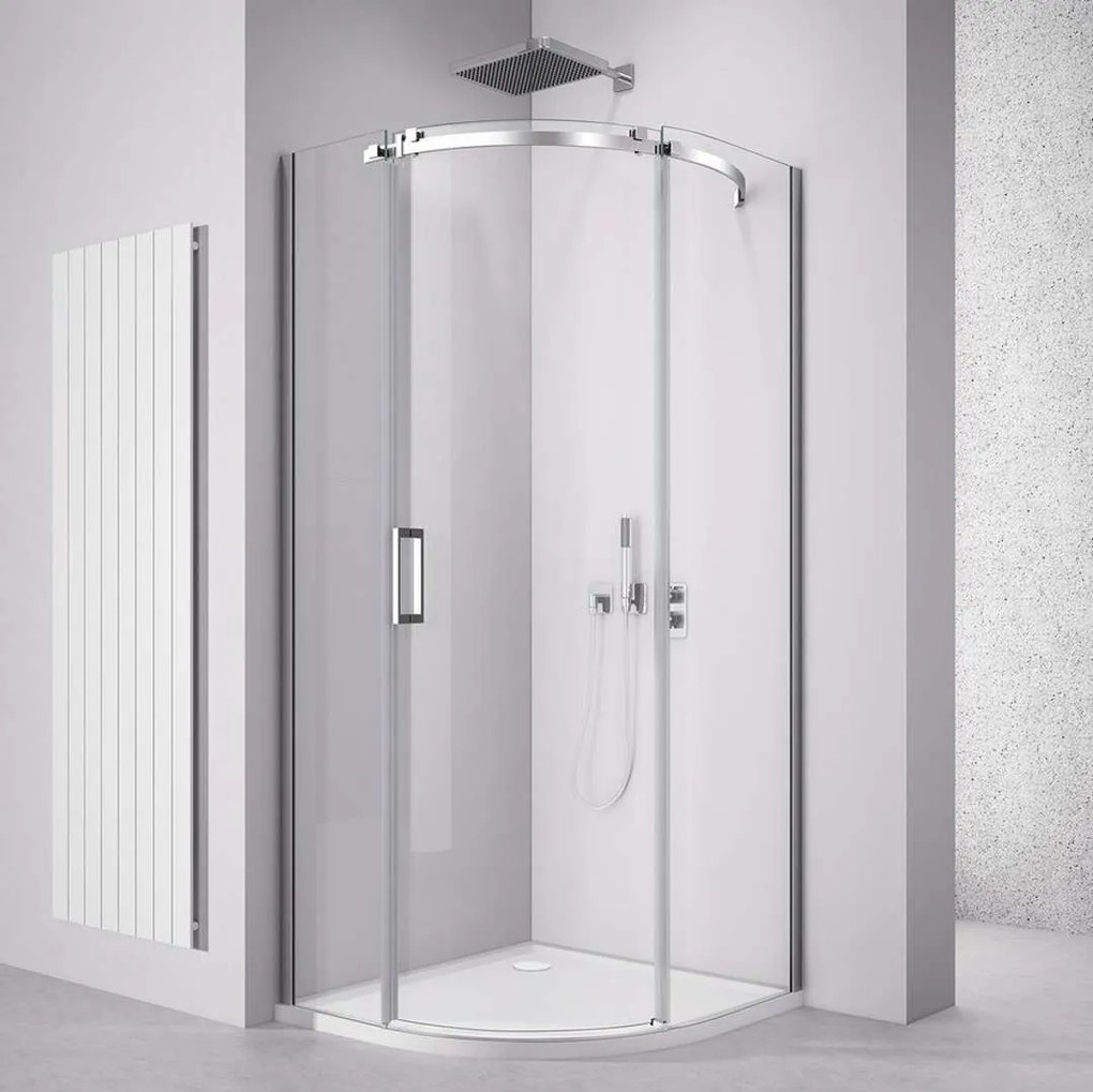 Polysan Thron - Sprchový kout Square čtvrtkruhový 90x90 cm, pravá, Antidrop, čiré sklo/chrom TL2690R-5002