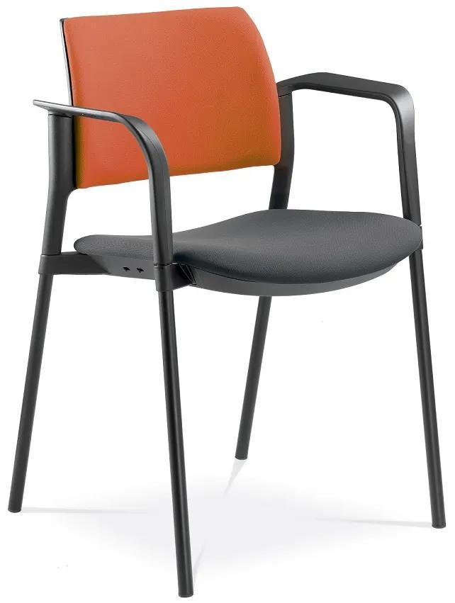 LD SEATING Konferenční židle DREAM+ 103-BL/B-N4 kostra chrom, černé područky