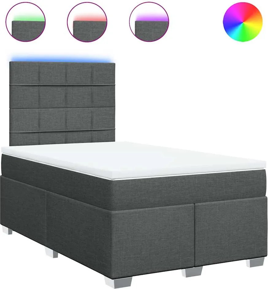 Box spring postel s matrací tmavě šedá 120x200 cm textil 3292756