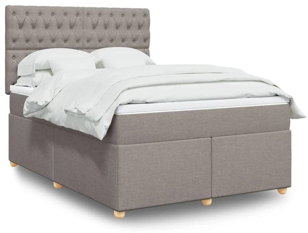 Box spring postel s matrací taupe 140x200 cm textil 3291314