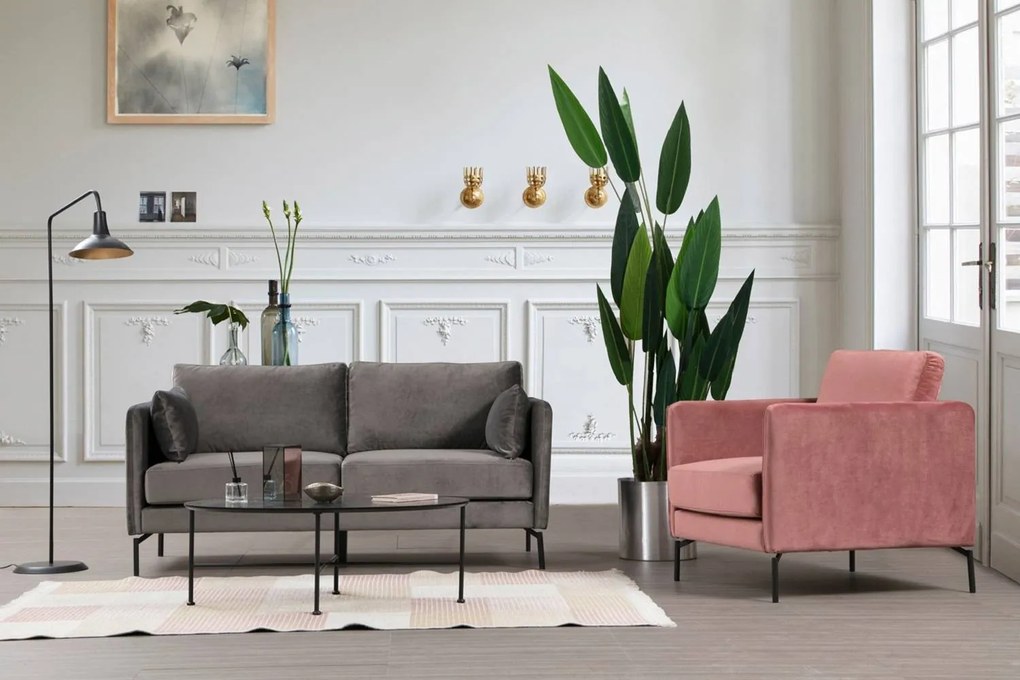 Designová sedačka Laisha 177 cm šedá