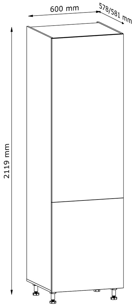LANGEN au | skříňka D60ZL pro vestavnou lednici | s úchyty | UNI provedení | artisan