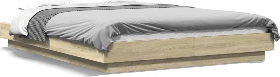 vidaXL Rám postele dub 140 x 200 cm kompozitní dřevo [3281189] Barva: Černá