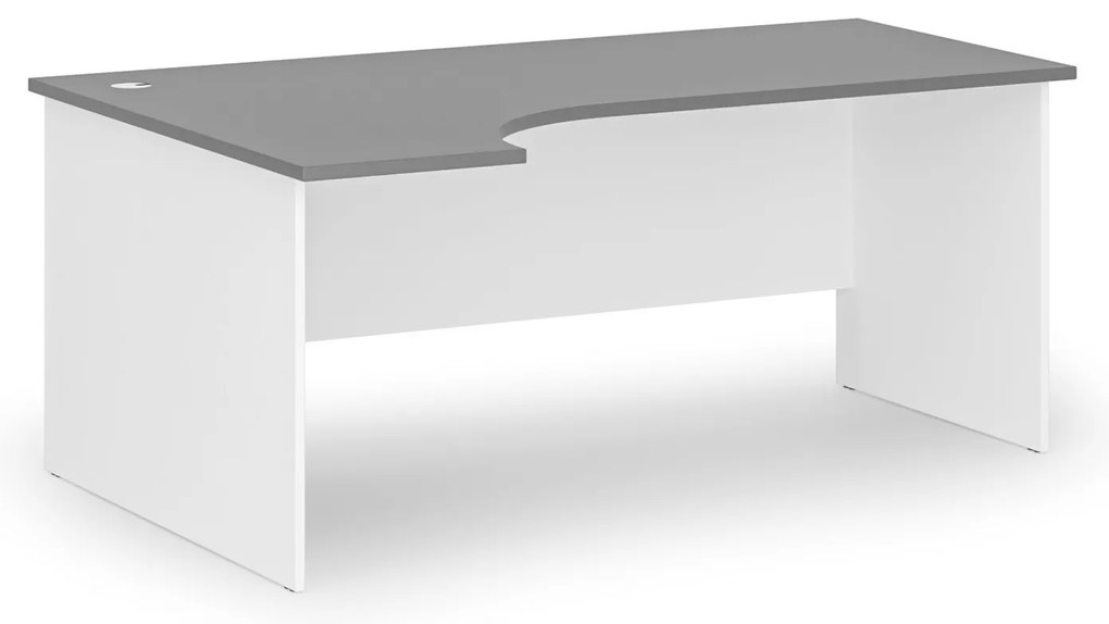 Rohový kancelářský psací stůl PRIMO WHITE, 180x120 cm, levý, bílá/grafit