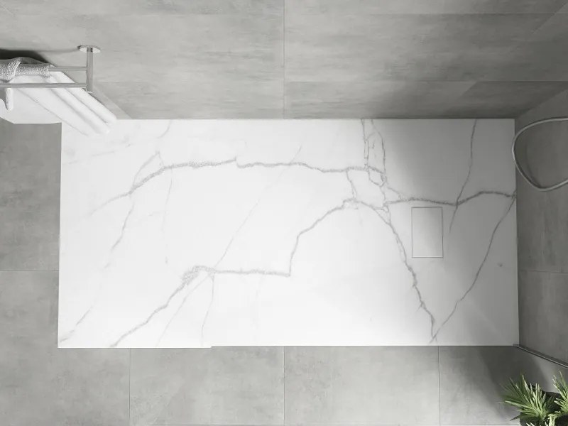 Mexen Hugo, obdélníková sprchová vanička, SMC, 170x90cm, imitace kamene – bílá, 42159017