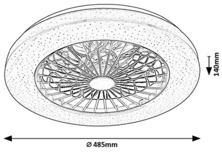 Rabalux 71329 - LED Stm. str. svít. s ventilátorem DALFON 48W/230V 3000-6500K+DO
